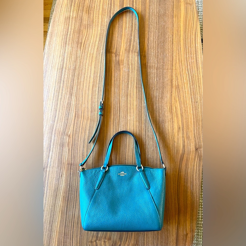 Coach Pebbled Leather Mini Kelsey Satchel - Gem